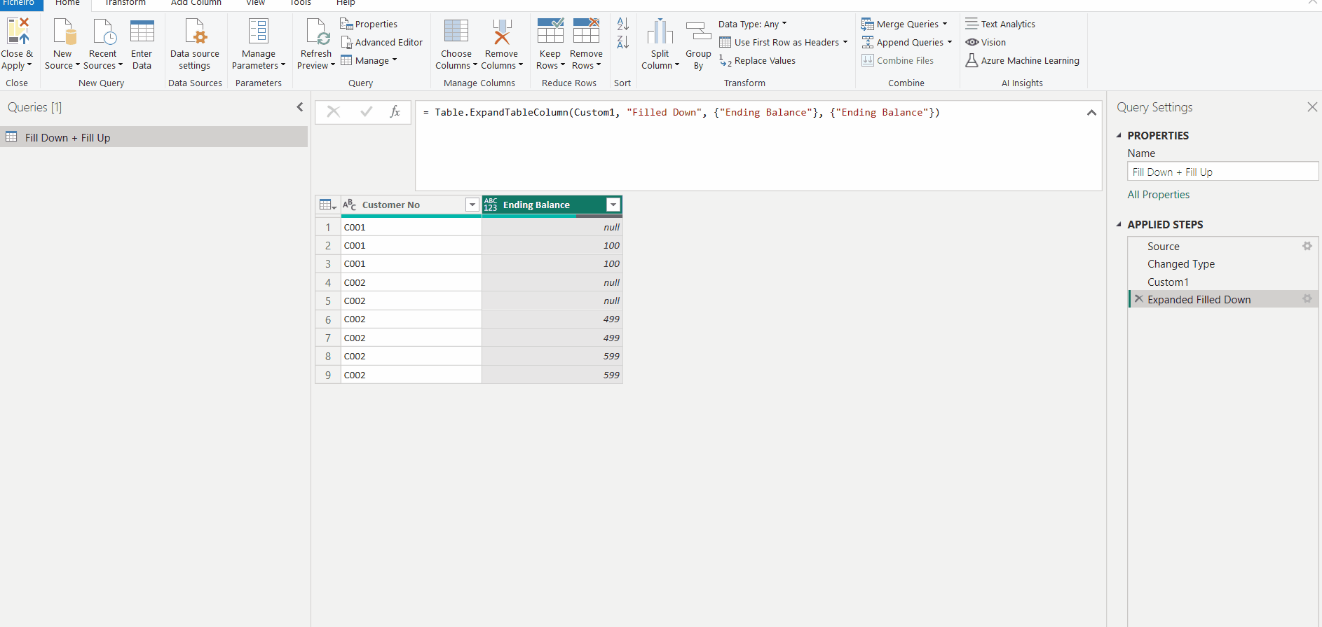 Fill Down / Fill Up in Power Query - DevScope Ninjas